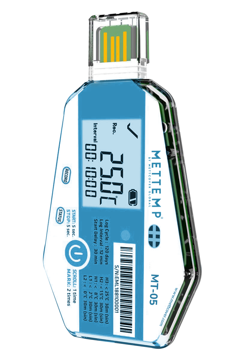 Temperature Data Loggers for Shipping . Mettemp by Mettcover.